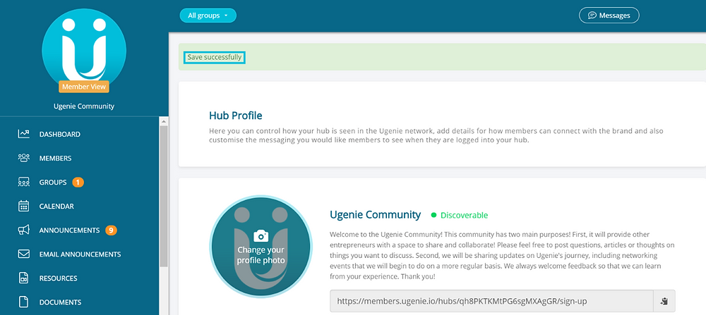 How to Customise Your Hub Profile | Ugenie | uHubs: Leader Guide
